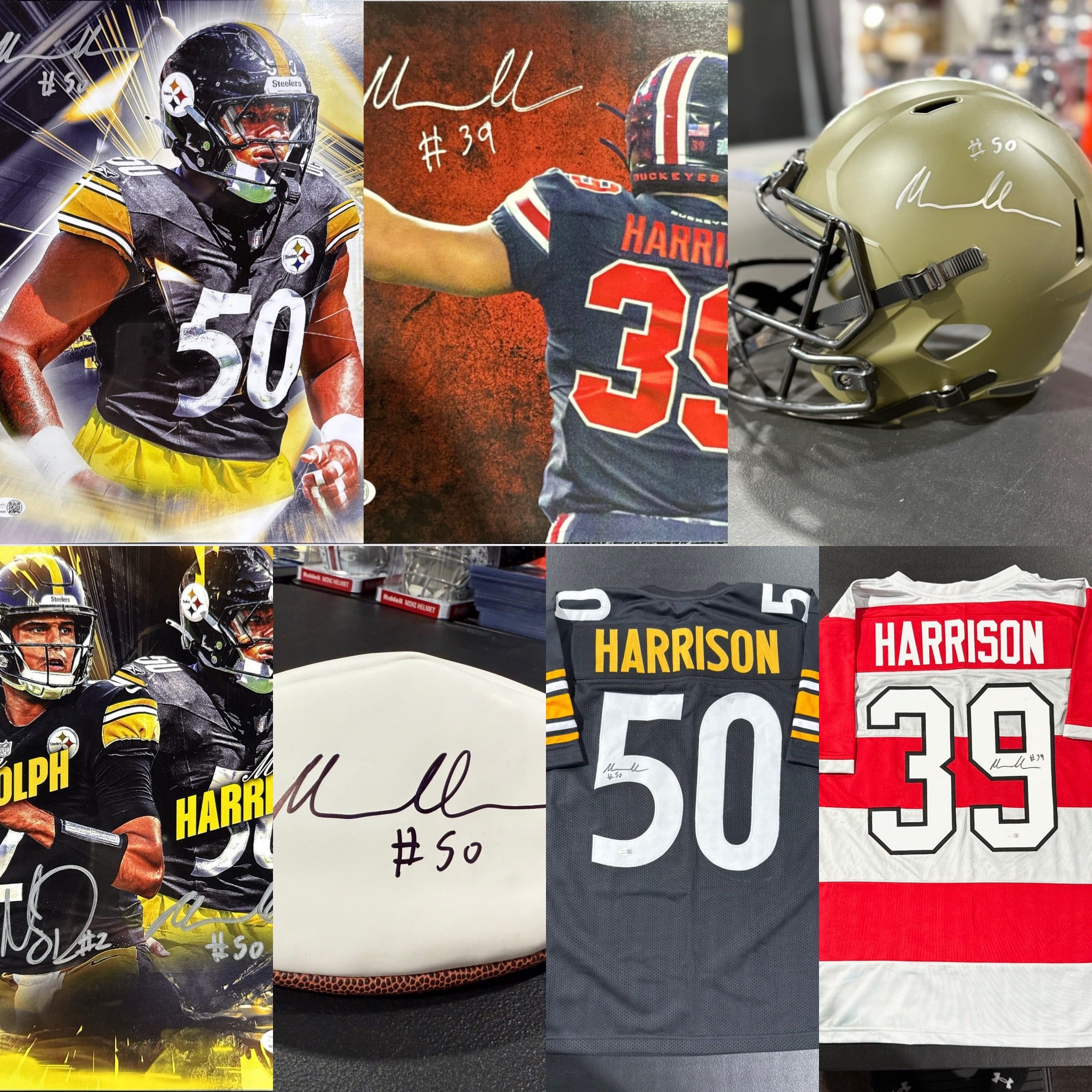 Malik Harrison Autograph Collection Pittsburgh Steelers Newest LB ...