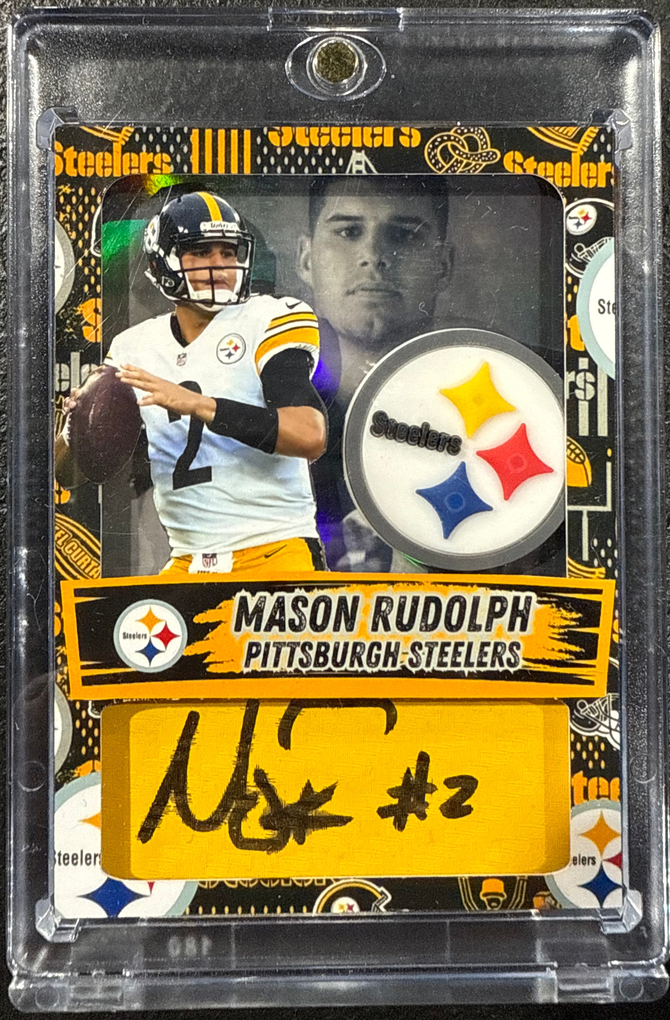 Mason Rudolph Signed 3D Custom Card Pittsburgh Steelers Ferg ...